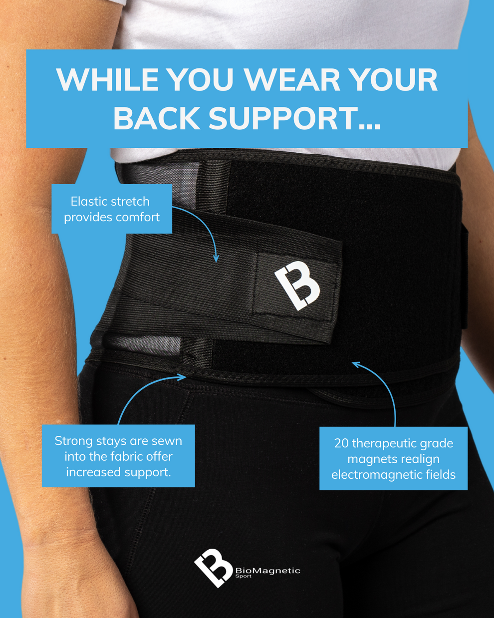 Magnetic Back Support for Natural Back Pain Relief